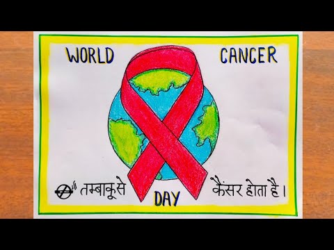 World Cancer Day Drawing | How to Draw World Cancer Day Poster Easy ...