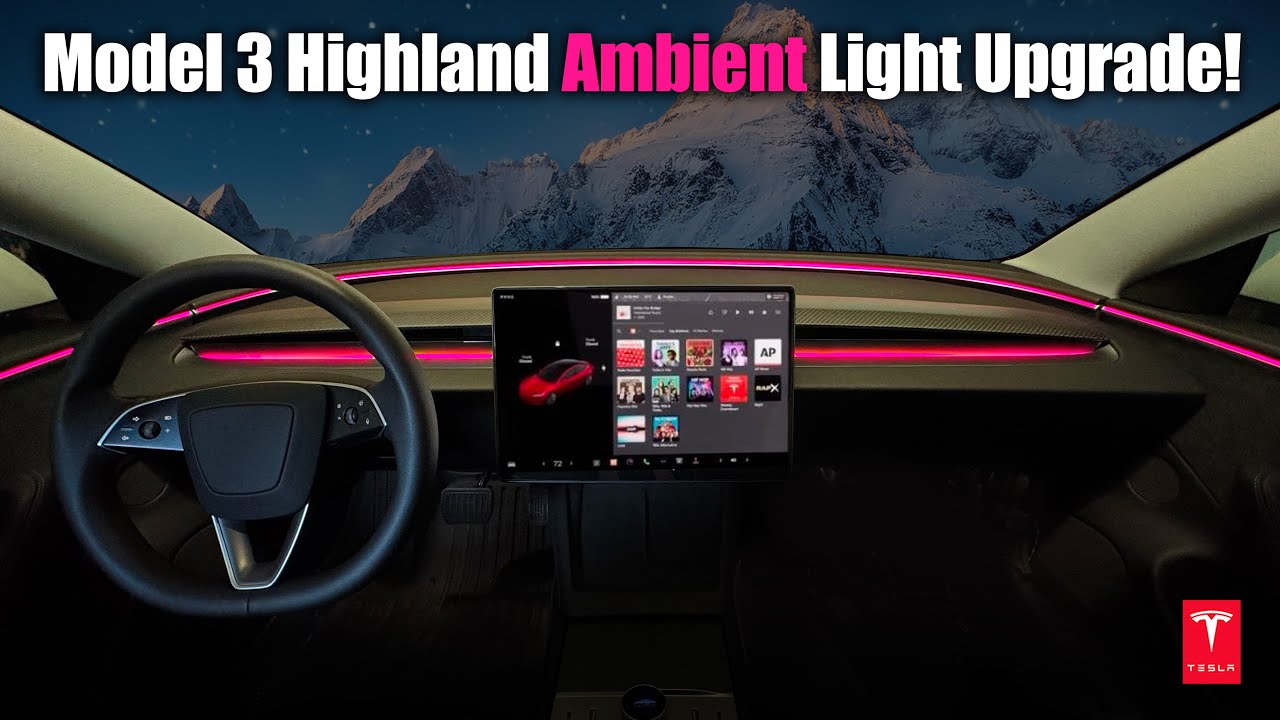 New Tesla Model 3 Highland Dashboard Ambient Light Upgrade! #tesla ...