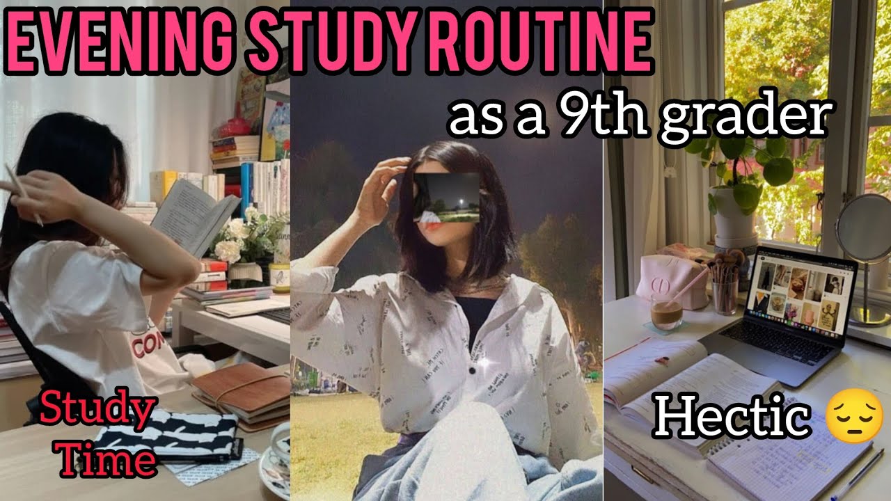 Evening study routine as a 9th grader student 🎀 hectic life 😔 - YouTube