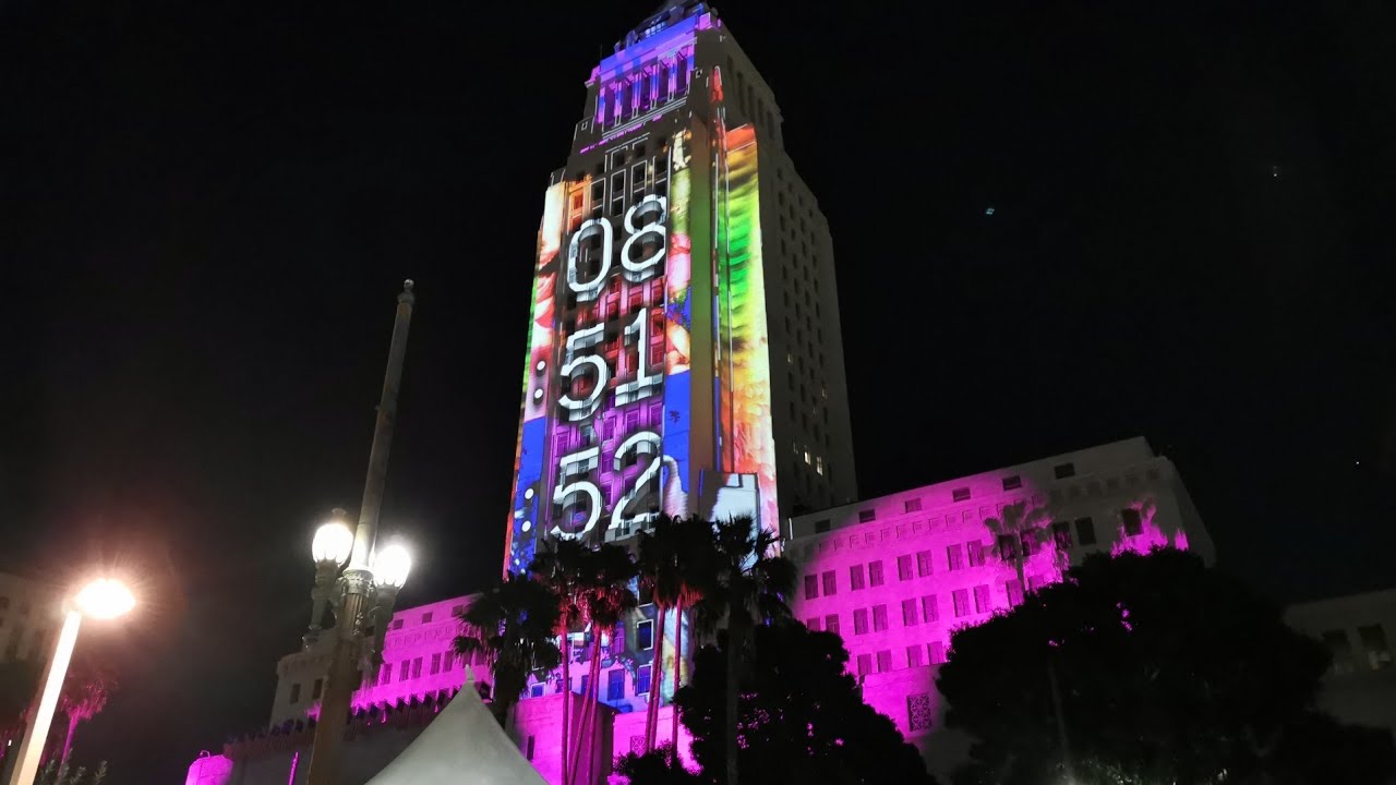 Grand Park Los Angeles New Years Countdown - YouTube