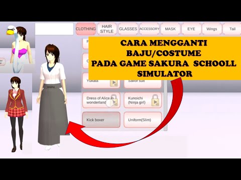 Cara Mengganti Baju Costume pakaian pada game sakura simulator - YouTube