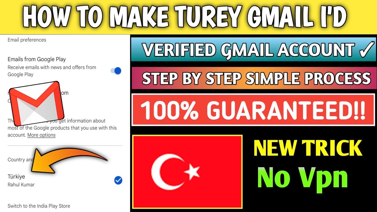 HOW TO CREATE TURKEY GMAIL ACCOUNT NEW PROCESS 🤑 | TURKEY GMAIL ID ...