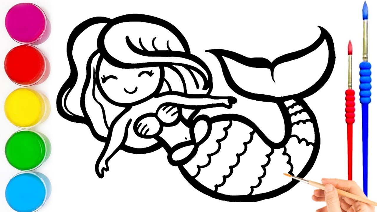 Easy Fairy Mermaid Drawing and Coloring Tutorial for Children - YouTube