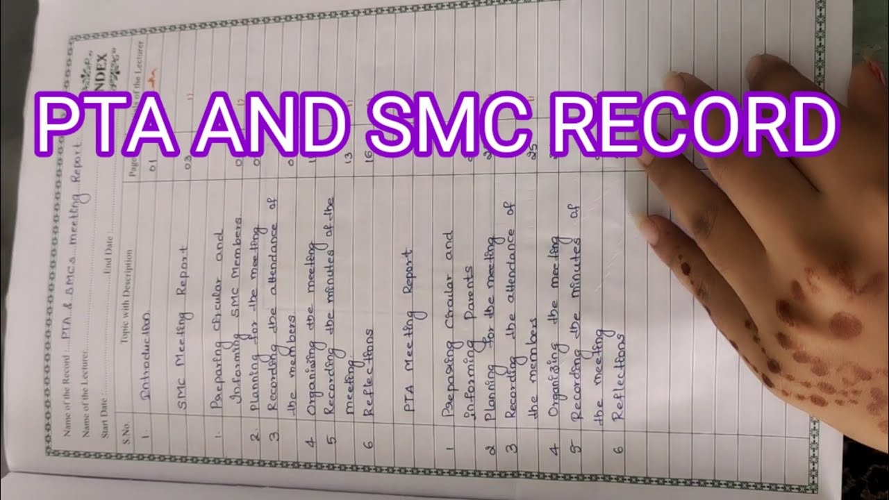 B.ed 4th Semester PTA And SMC English Medium Record | bed fourth sem ...