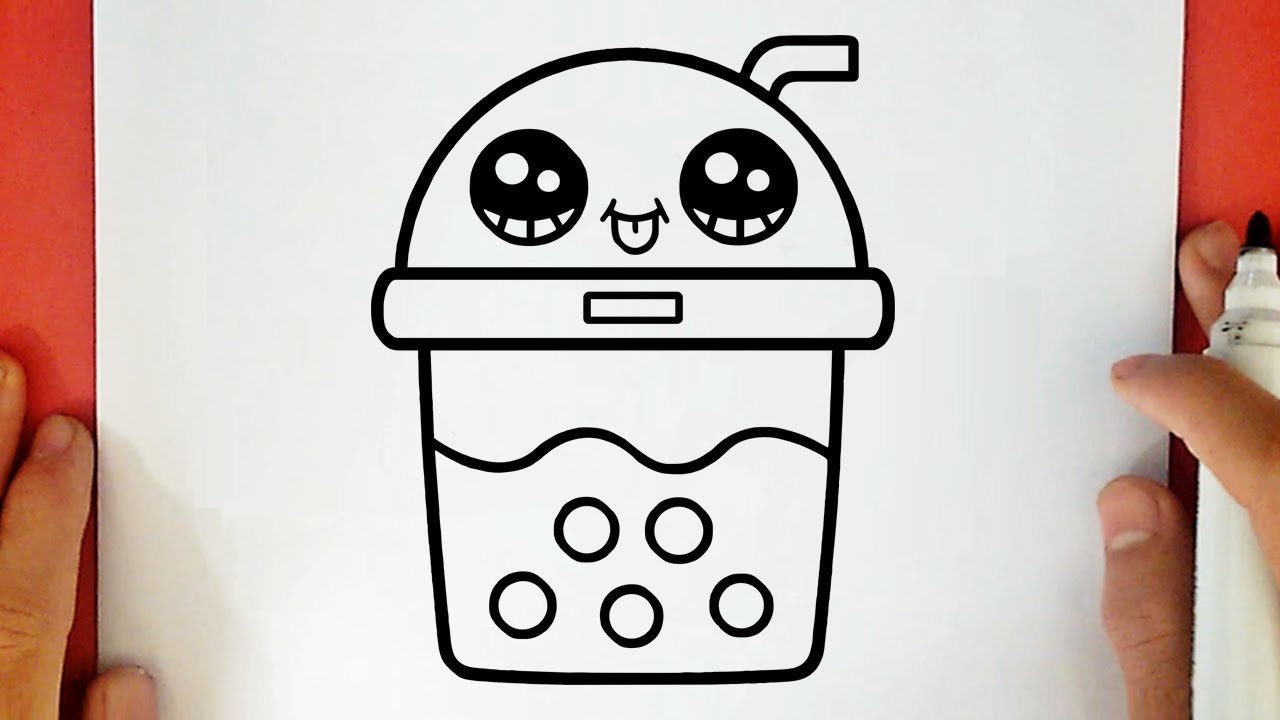 HOW TO DRAW A CUTE BOBA BUBBLE TEA - YouTube