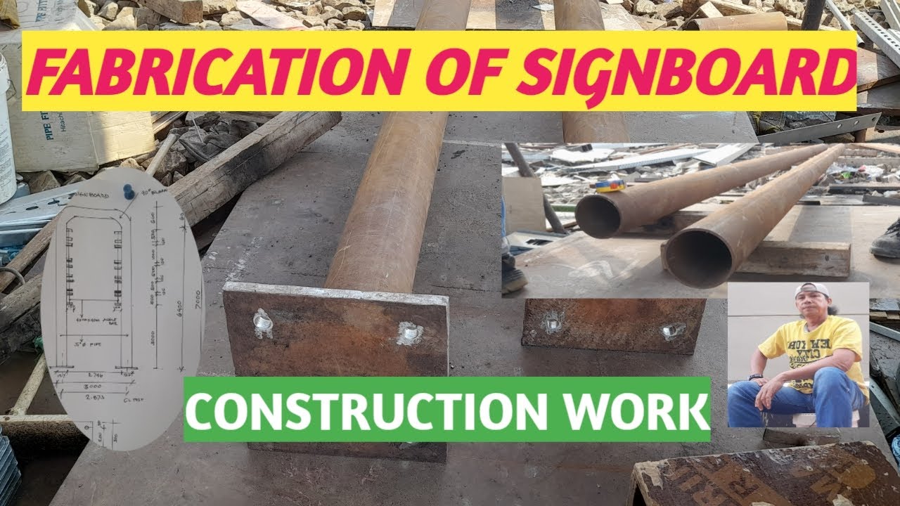the construction signboard using black steel pipe(english subtitle ...