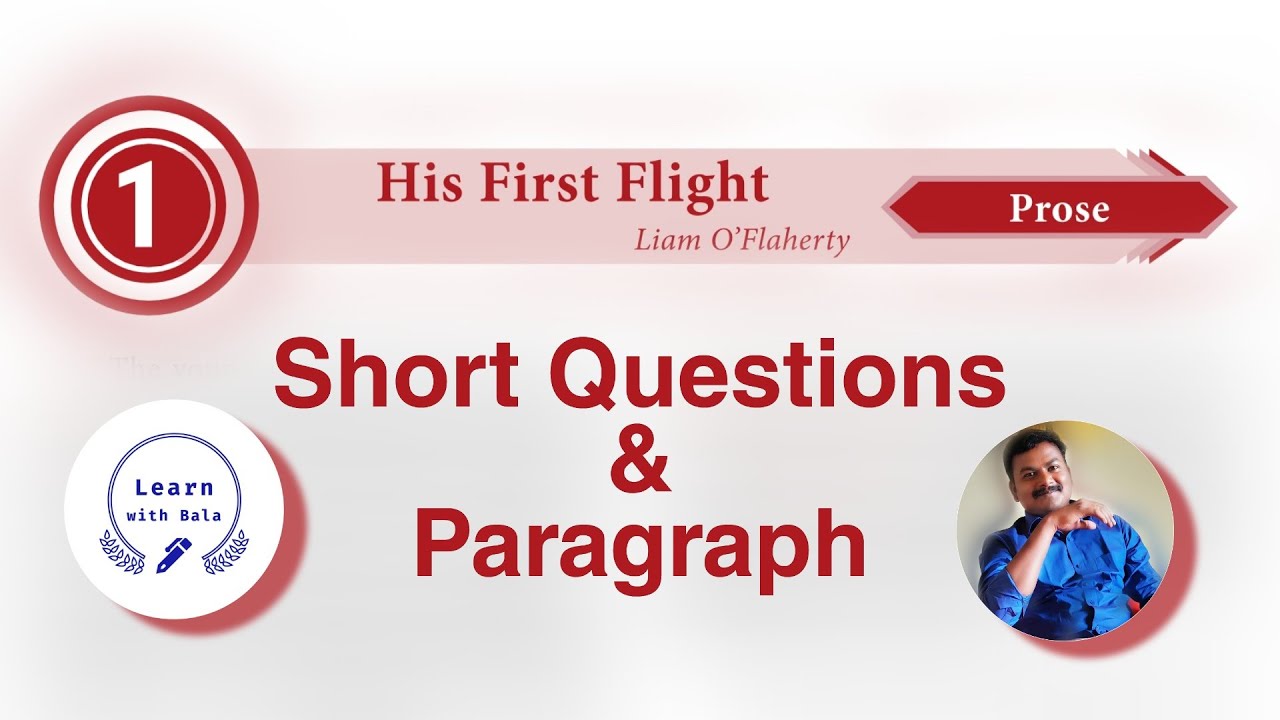 10th Std Unit 1 "His First Flight" Short Questions & Paragraphs - YouTube