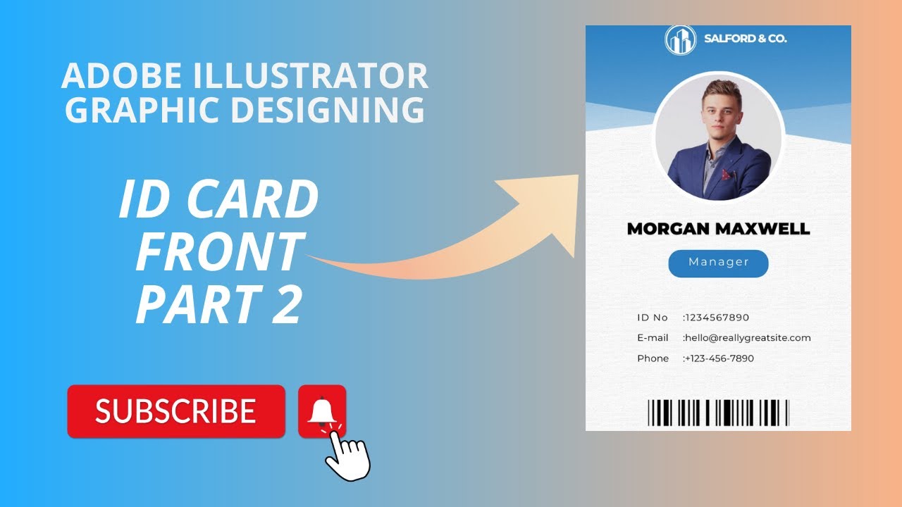 ID Card Design Adobe Illustrator Part 2 | Variable Data in Adobe ...