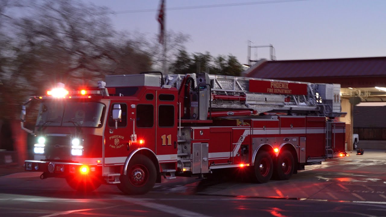 *Brand New* Phoenix Fire Dept. Ladder 11 responding - YouTube