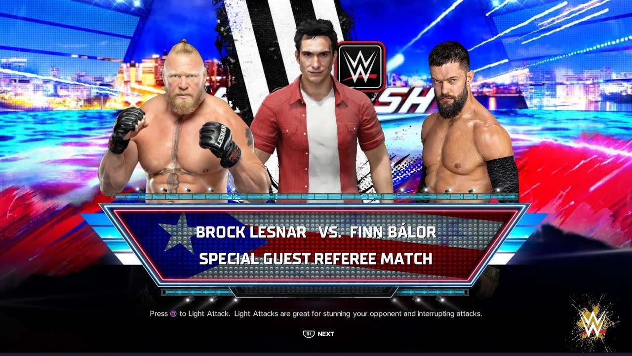 Finn Bálor vs Brock Lesnar with Special Referee Brain moser 🎬 WWE 2K24 ...