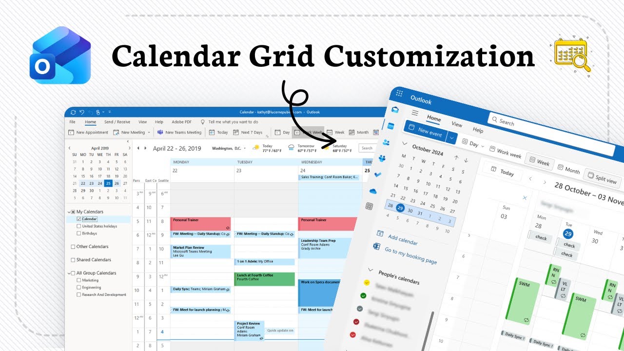How to change Outlook Calendar view (Layout Modification) - YouTube