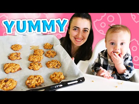 Anne Vlog. Sevcan Derin için yulaflı kurabiye yapıyor! Bebekler için yemek tarifleri!