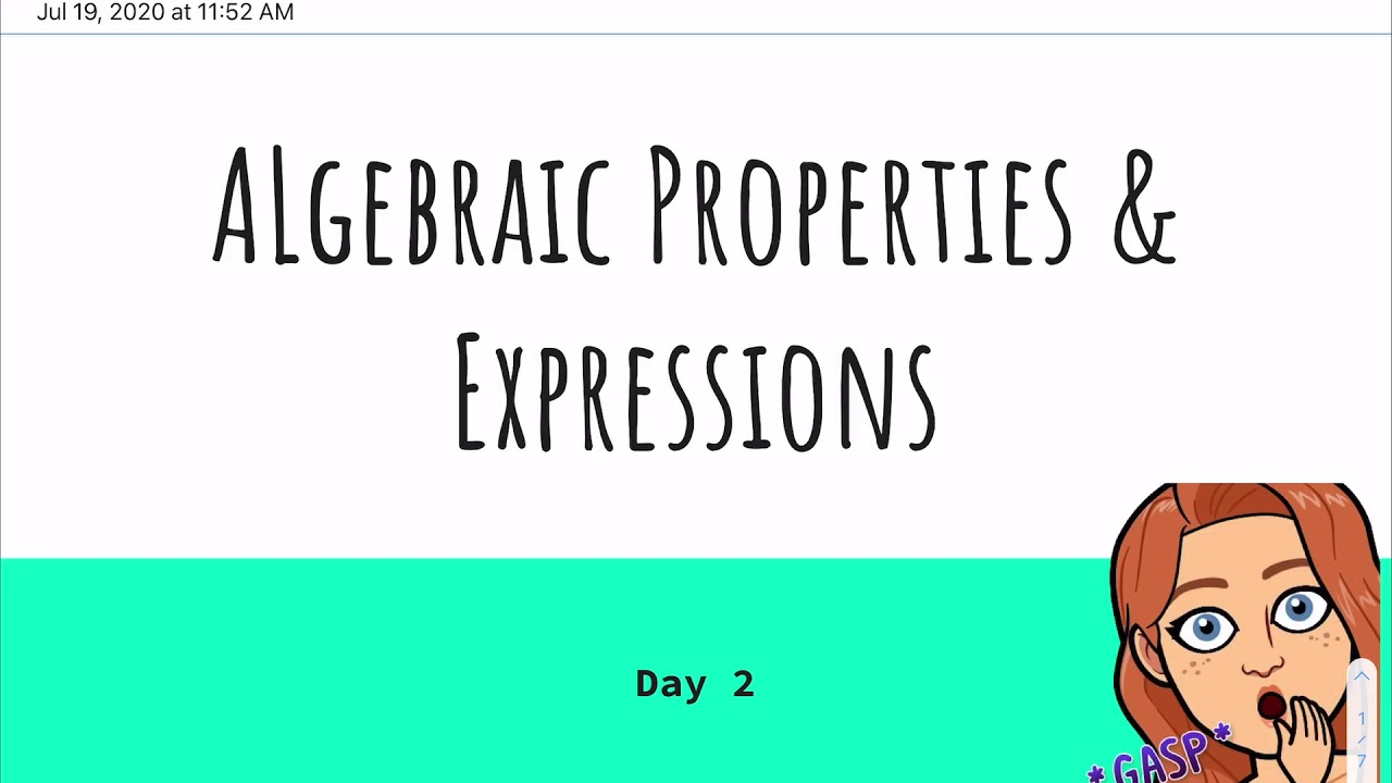 Algebraic Properties and Expressions - YouTube