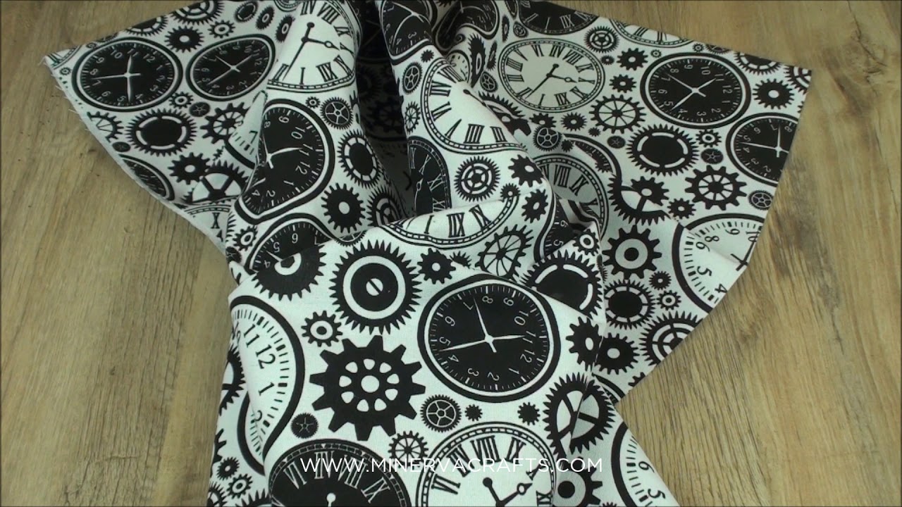Clock Print Cotton & Polyester Canvas Fabric - YouTube