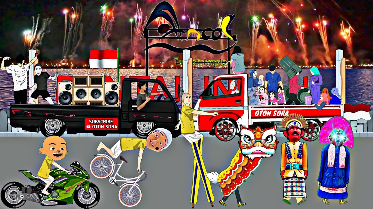 ANIMASI ONDEL-ONDEL KONVOI MALAM TAHUN BARU 2023 DI PANTAI ANCOL | HAPPY NEW YEAR 🎉 🎉🎉🎉🎉 - YouTube