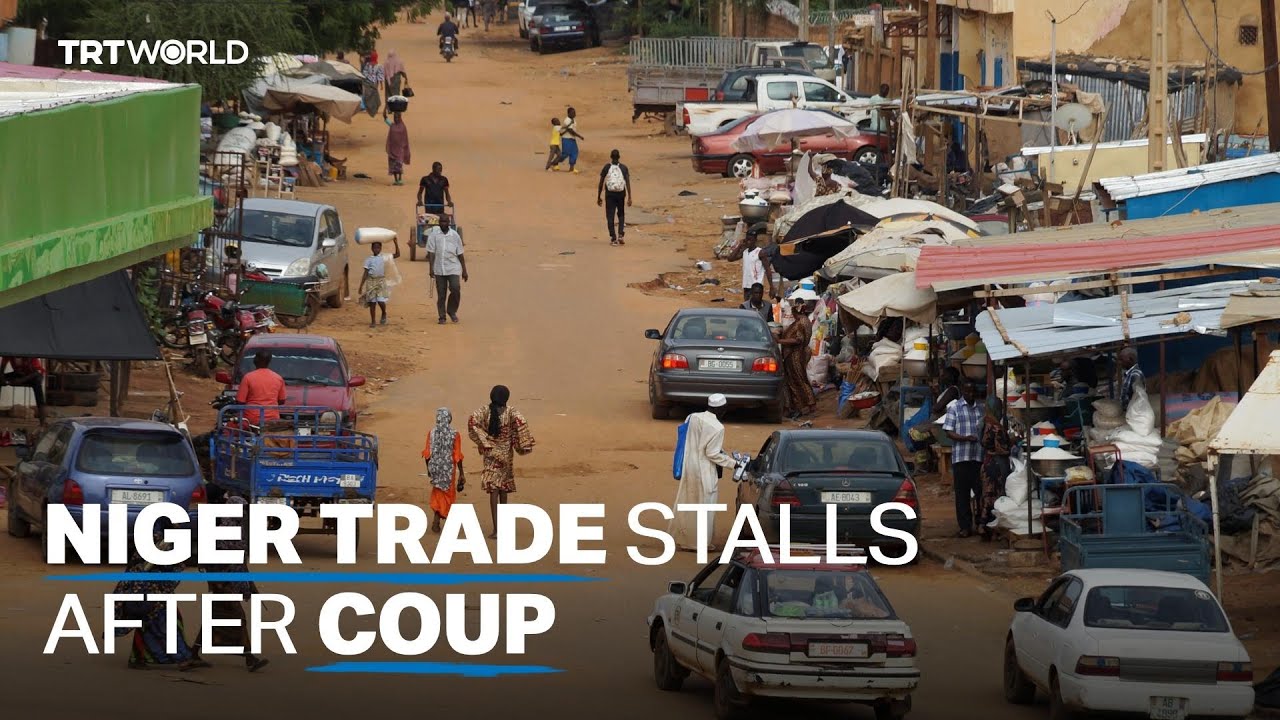 Long queues at Niger's borders as sanctions bring trade to a halt - YouTube