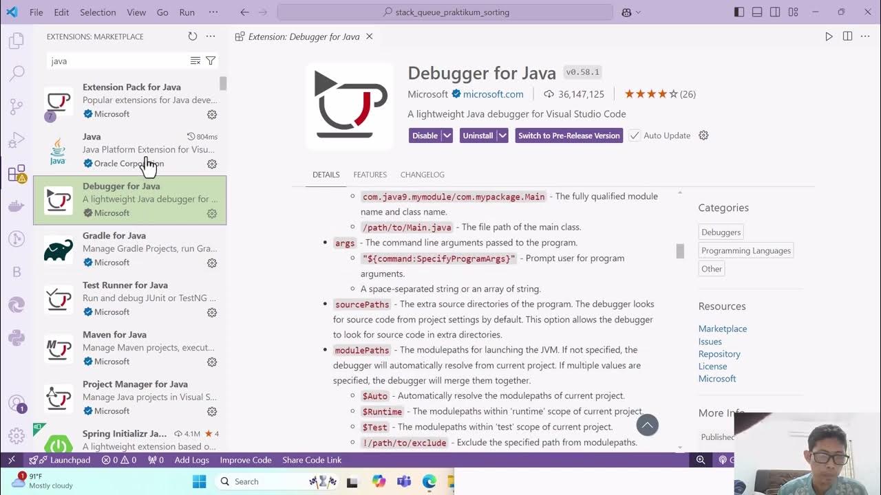 Panduan penggunaan VScode dalam penulisan program Java - YouTube