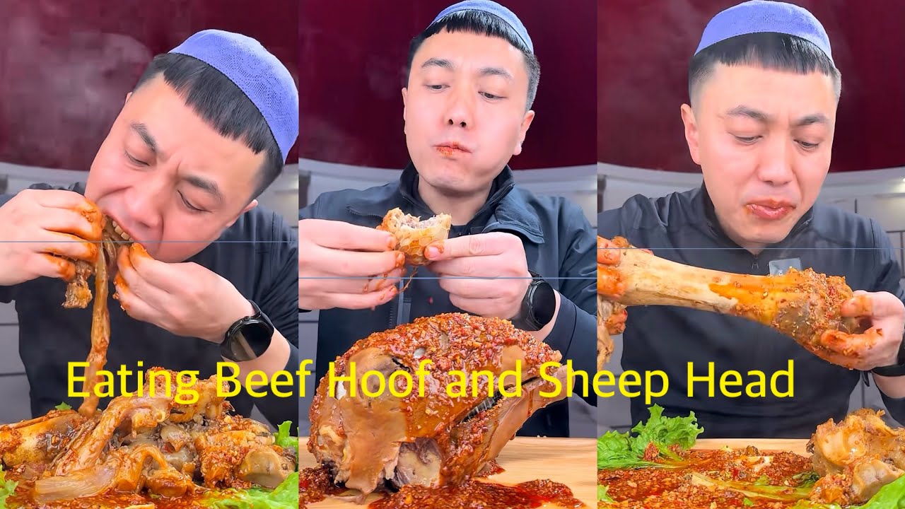 Eating Beef Hoof and Sheep Head - Foodie - Eating Show | foodie zx ...