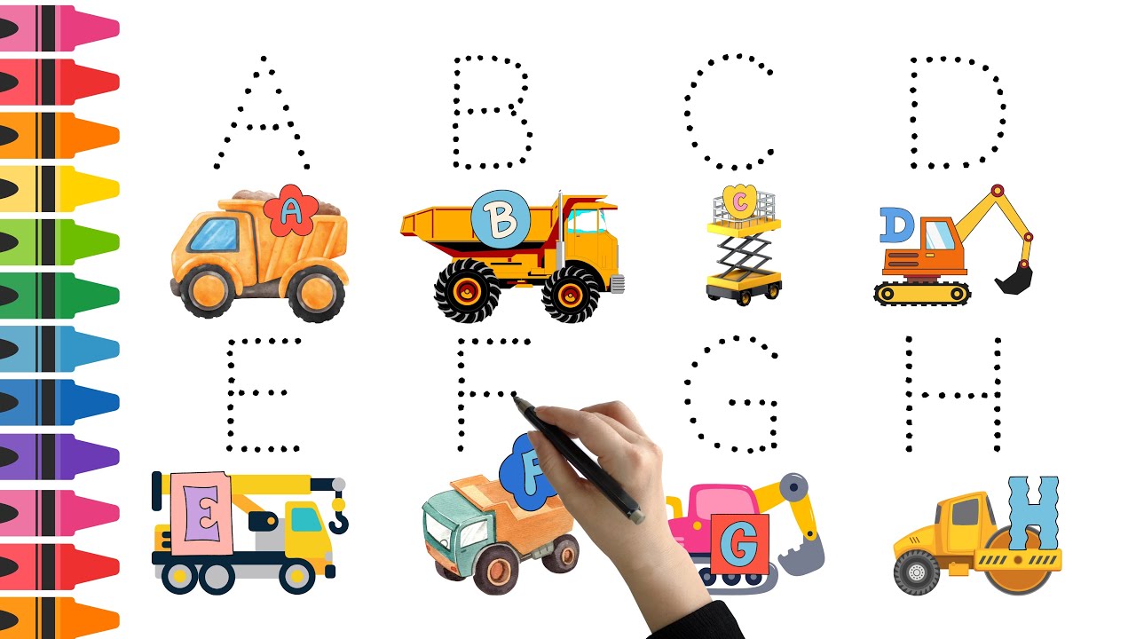 Alphabet Phonics song Abcd Construction Vehicle | Educational Video For ...