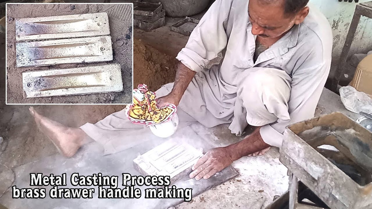 Metal Casting Process brass drawer handle making //brass drawer handle ...