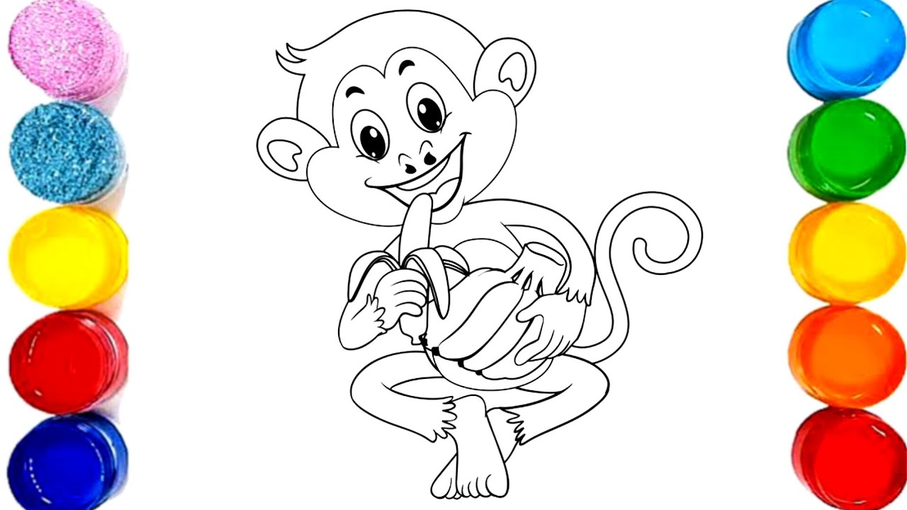 Let's draw a Cute Monkey for kids | 🐸 | How to draw Monkey | Drawing ...