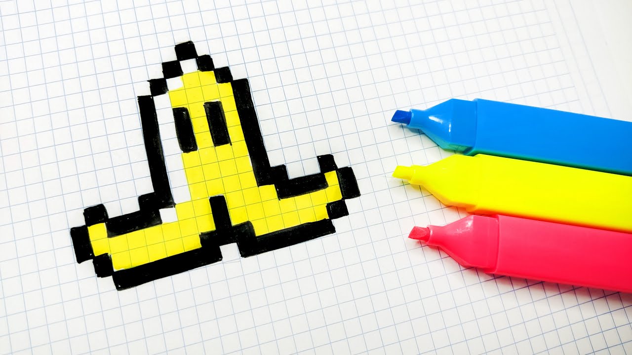 Handmade Pixel Art - How to draw a banana skin #pixelart - YouTube