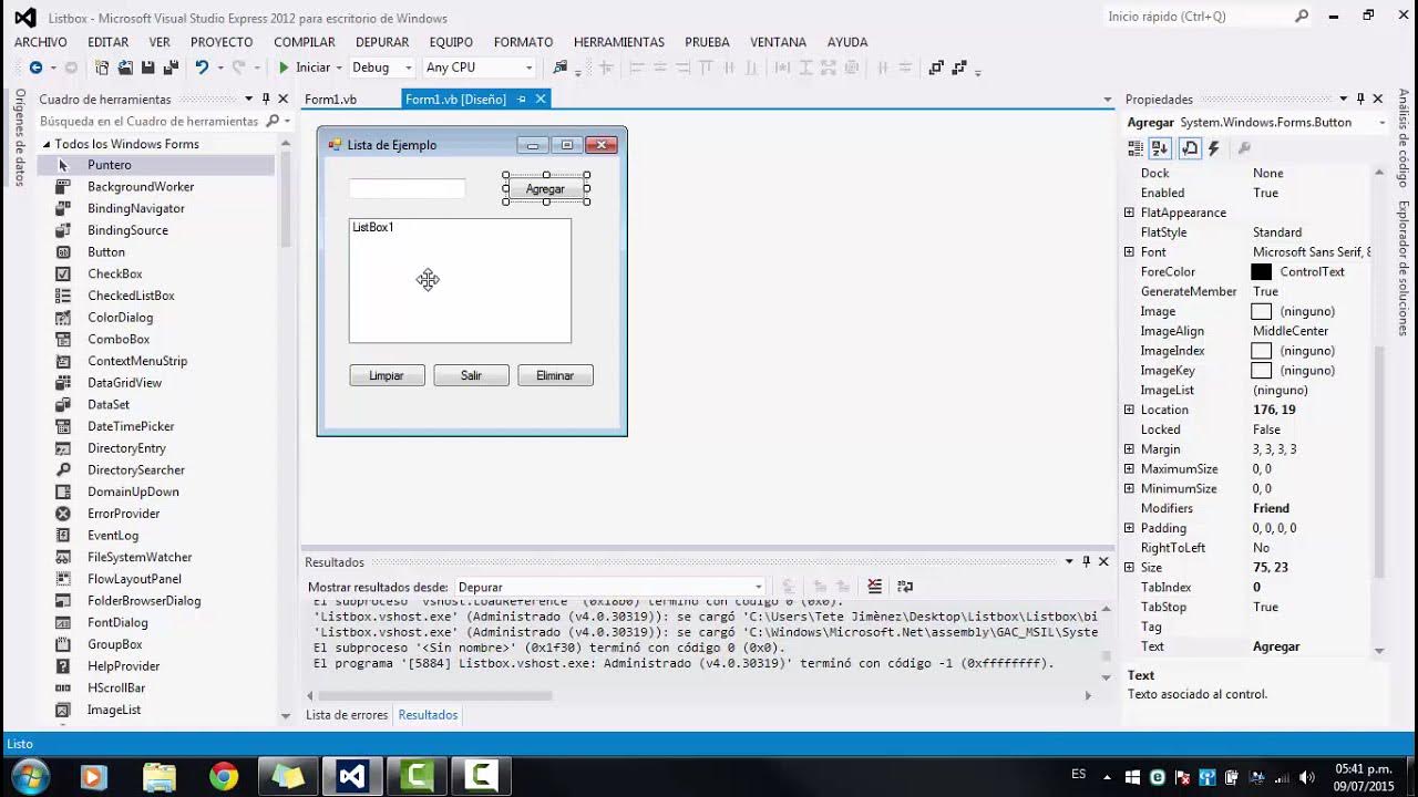 Uso de Listbox Visual Studio 2012 Express - YouTube