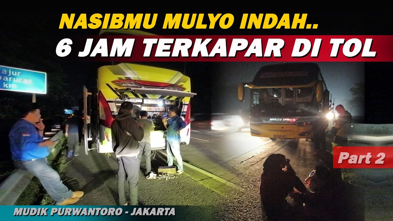 NASIB MOGOK 6 JAM DI TOL ‼️ PO MULYO INDAH TERKAPAR | BIS MALAM ...