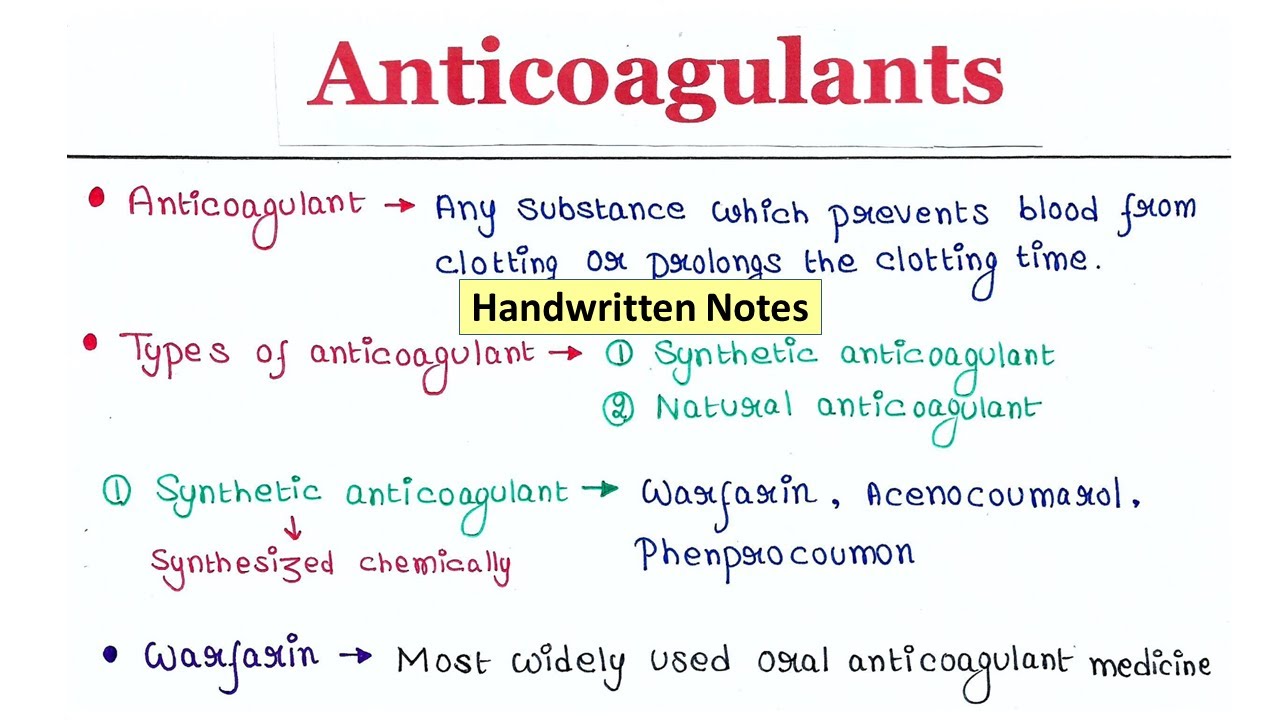 Anticoagulants | Natural and Synthetic | Structure and function ...