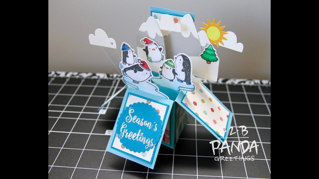 Holiday Card Series 2017- Mama Elephant Arctic Penguins Box Pop Up Card ...