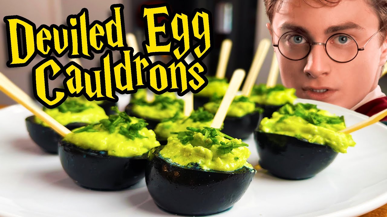 How to Make Black Cauldron Deviled Eggs from Harry Potter - YouTube