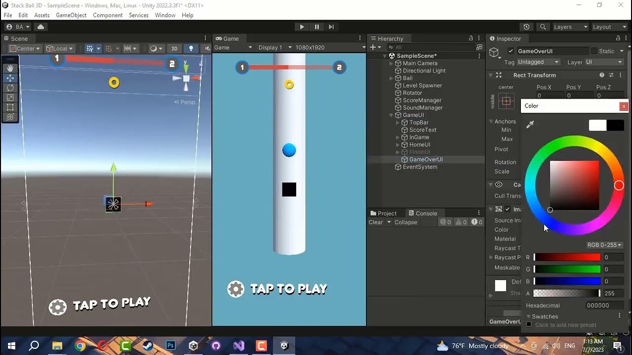 Make an Hyper-Casual Guide With Unity (Stack Ball 3D in Unity part 5) - YouTube