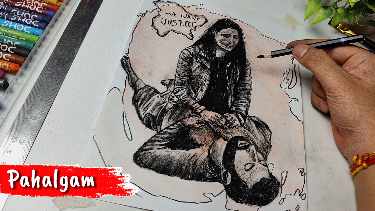 Pahalgam Attack Drawing 🇮🇳, Pahalgam attack, Operation Sindoor, IND vs ...