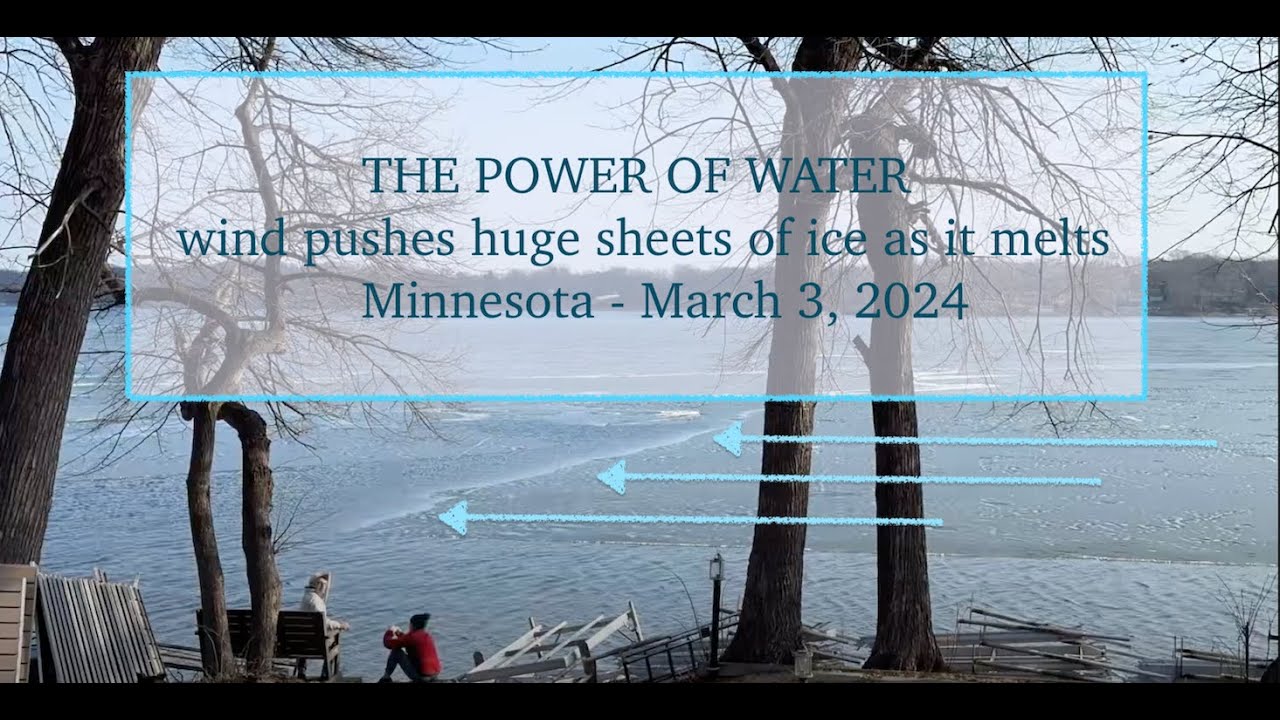 Lake ice moving in huge sheets during spring thaw (Minnesota) Timelapse ...