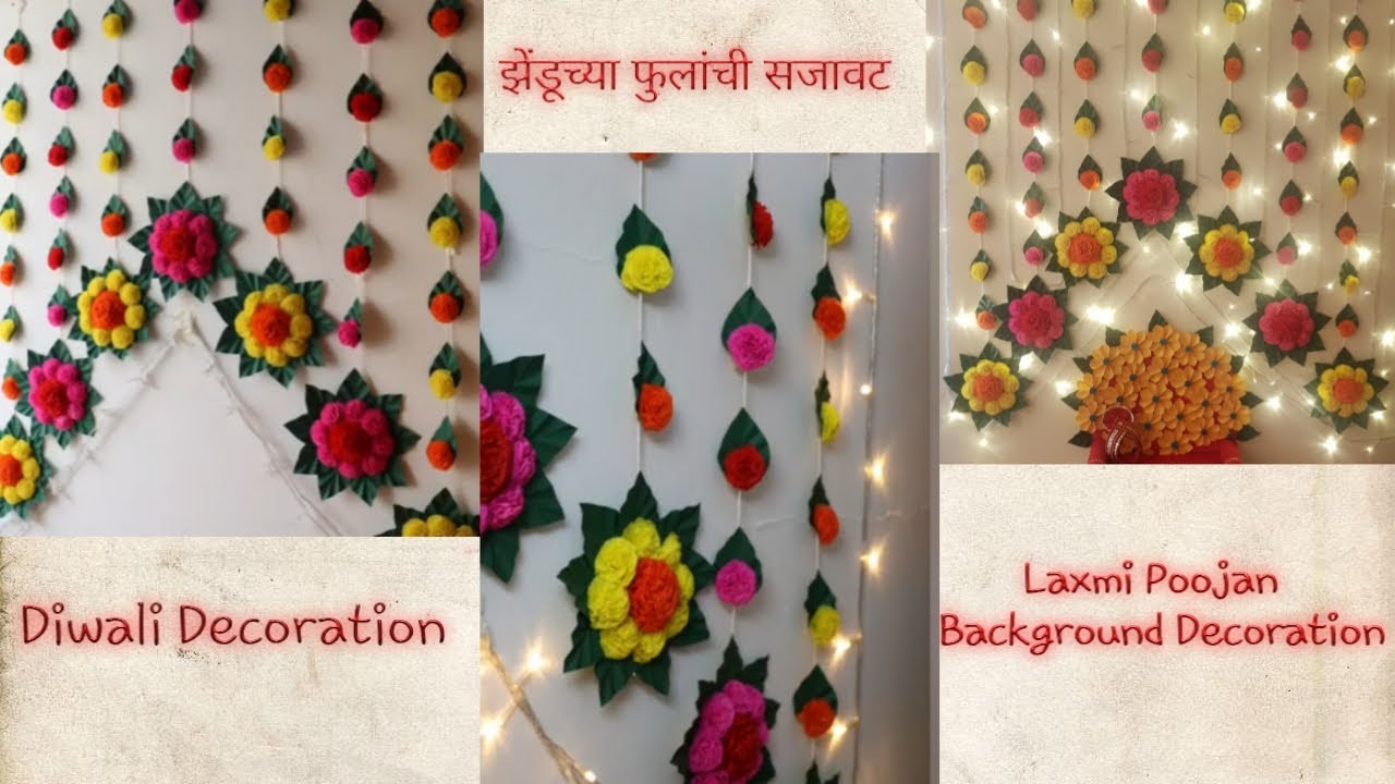Ganpati Decoration At home 2022|Marigold Flower Decor| Genda flower ...