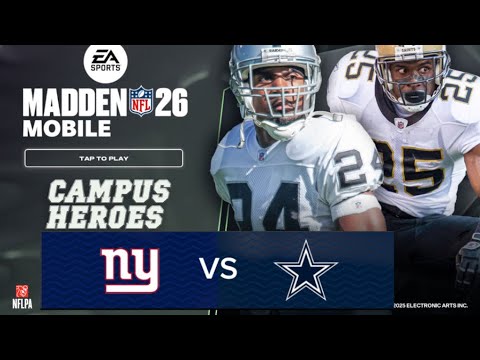 NFL Madden 26 Mobile Week 2 Giants at Cowboys - YouTube