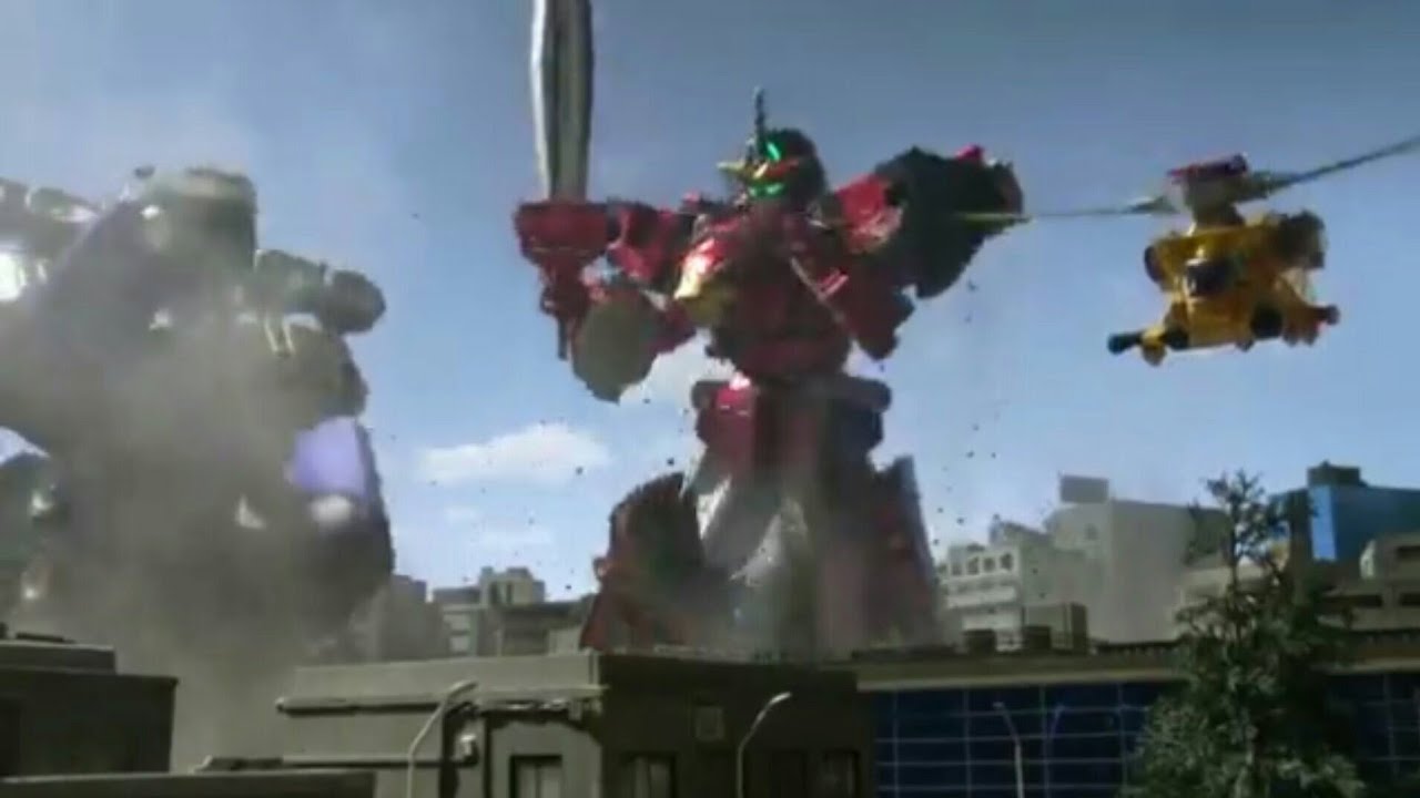 Megazord Vs Gigadrone Dublado | Power Rangers Beast Morphers - YouTube