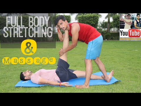 Full body Stretching exercise and massage after workout to relax ...