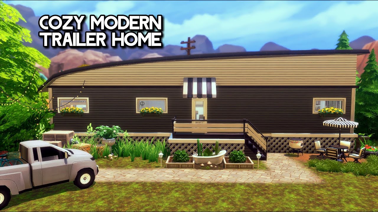 Cozy Modern Trailer Home | The Sims 4 | Stop Motion Build - YouTube