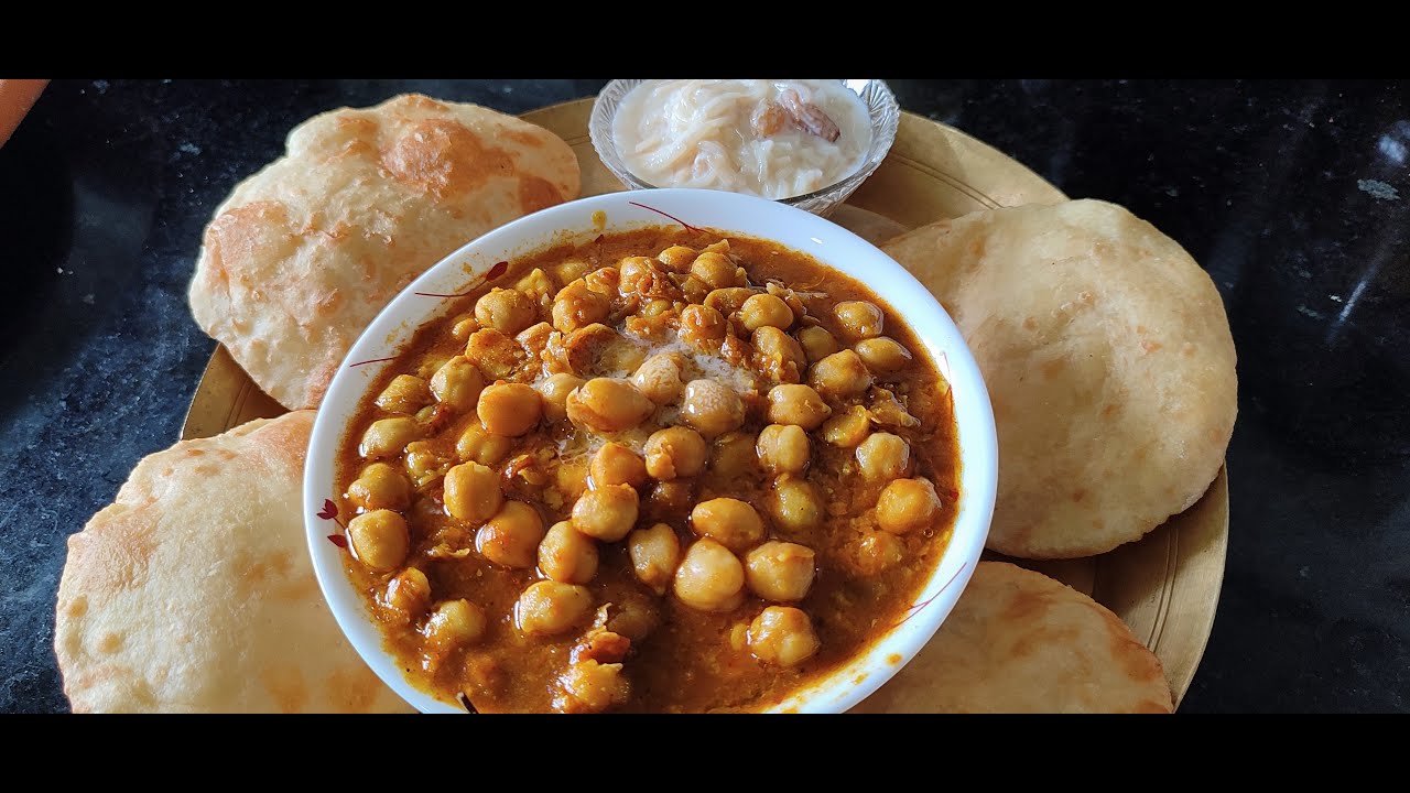 Chole bhature Recipe|Puja Thali|Pure Vegetarian|Easy Chole bhature ...