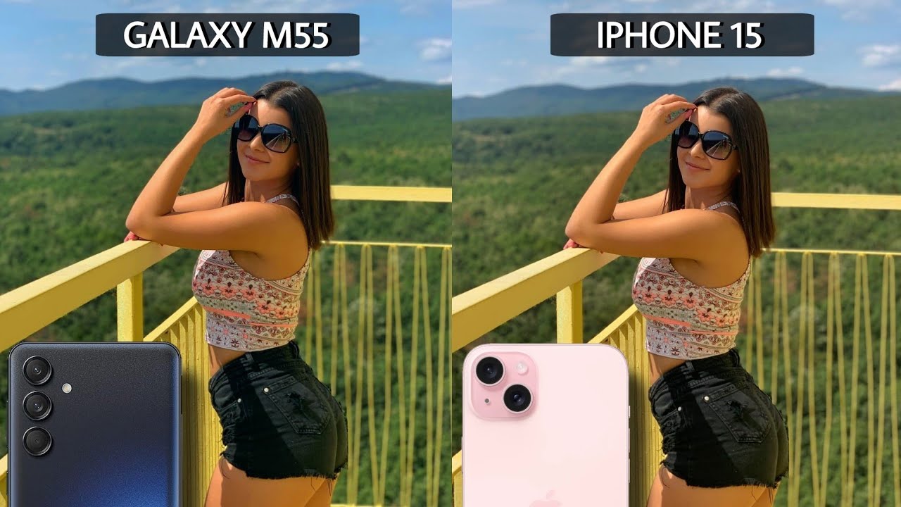 Samsung Galaxy M55 5G Vs iPhone 15 Camera Test Comparison - YouTube
