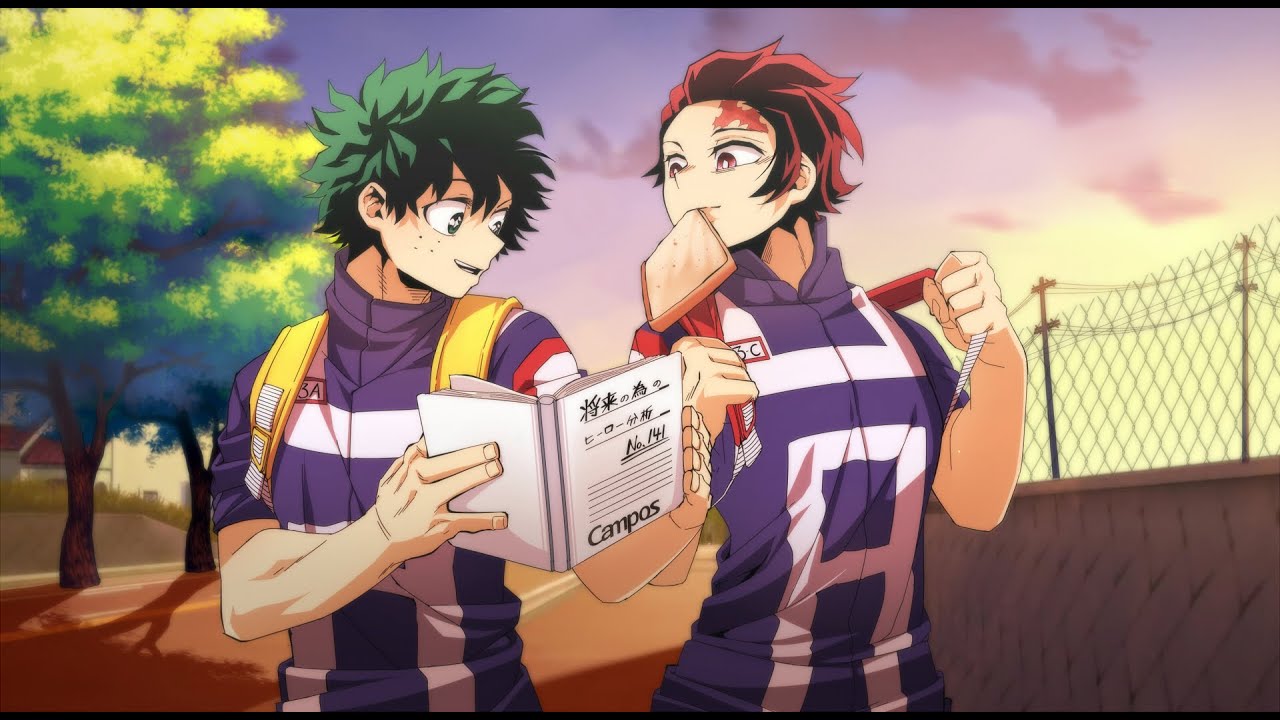 Anime Crossover Compilation Bnha Kny Haikyuu Youtube
