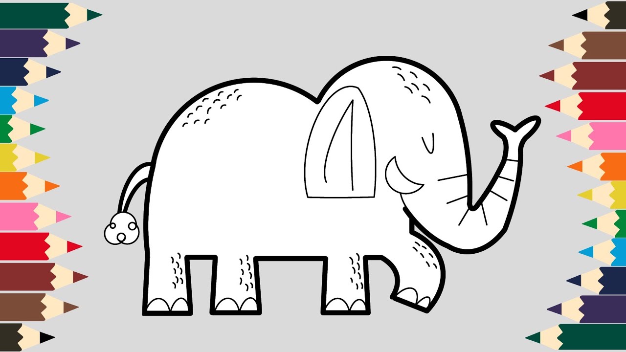 Color the elephant | E for Elephant | #100 - YouTube