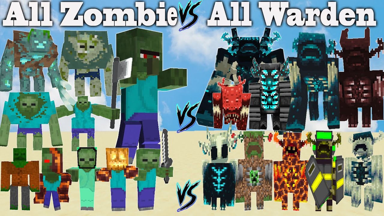 Which Team Has Superior Strength? - All Wardens vs All Zombies in ...