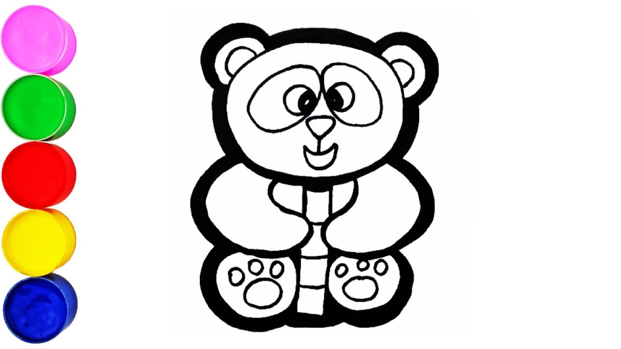 Panda Zeichnen und Malen für Kinder Farben Lernen auf Deutsch - YouTube