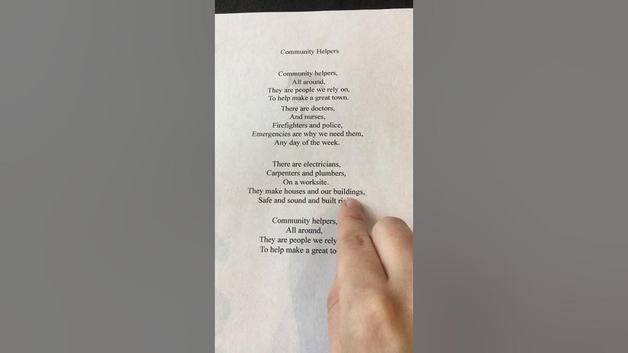 Community Helpers Poem - YouTube