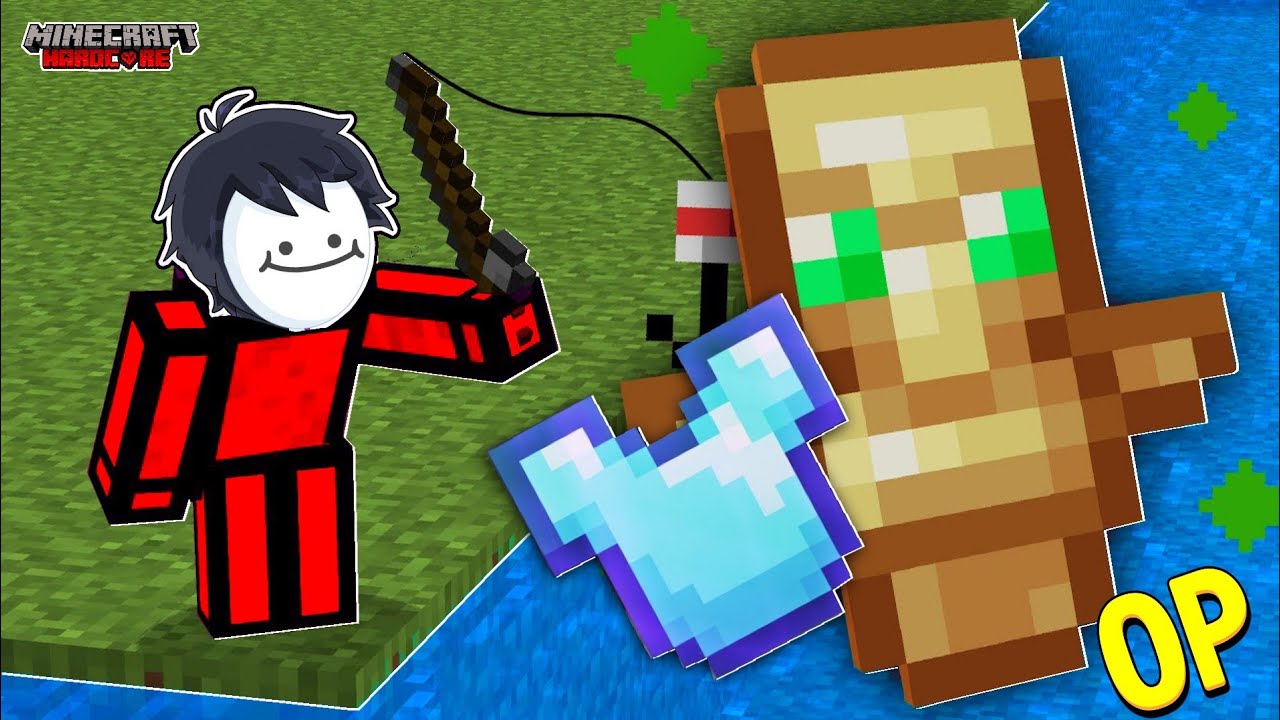 Minecraft But Fishing Drops EXTREMELY Op Items... - YouTube
