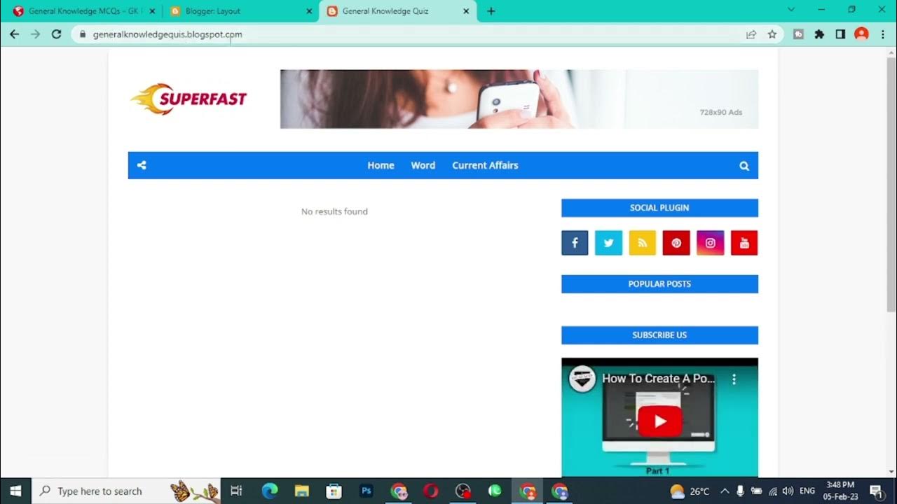 how to create online quiz website in blogger how make mcq quiz website ...