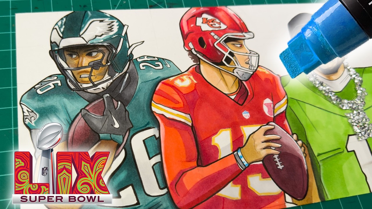 NFL Stars Drawn In EPIC Art Styles! 🏟️🍿 - YouTube