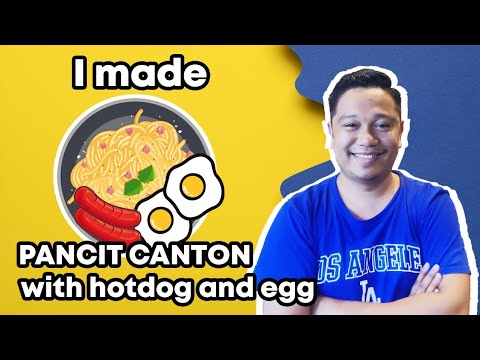 PANCIT CANTON WITH EGG AND HOTDOG - YouTube